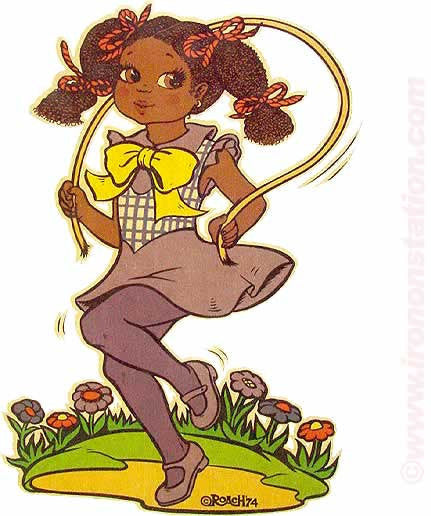 Young Girl JUMPING ROPE in 1974 by ROACH 70s Vintage Iron On tee shirt ...